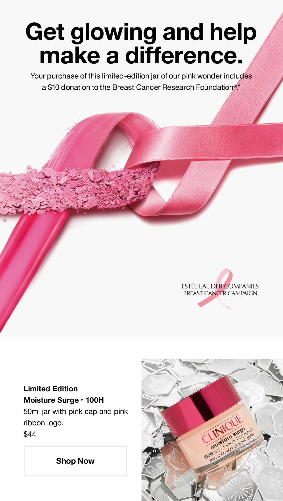 Clinique: Our pink ribbon exclusive: Limited Edition Moisture Surge ...